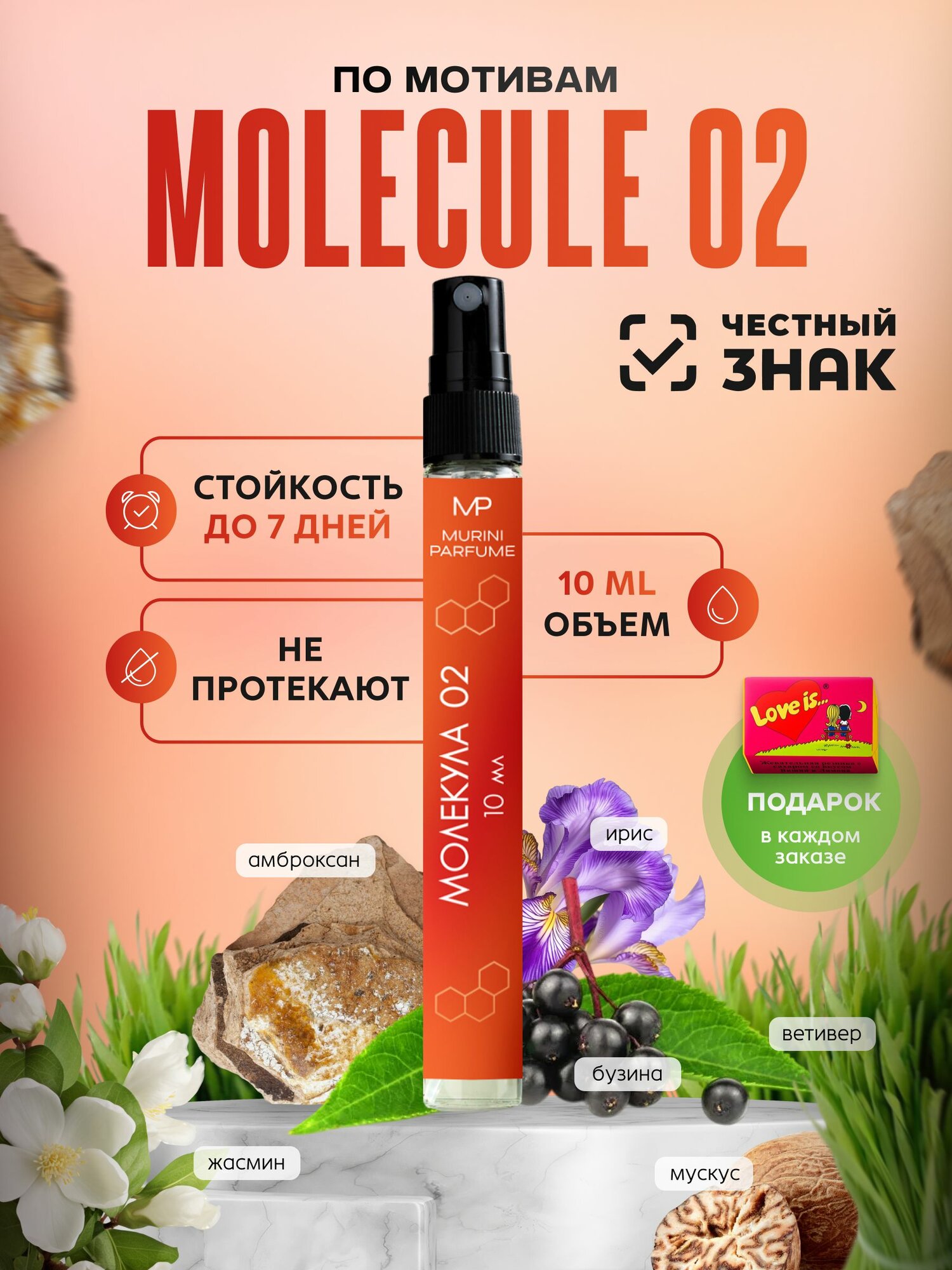 Духи женские Molecule 02 Молекула 02 10 мл аромат 02 парфюм 10 мл