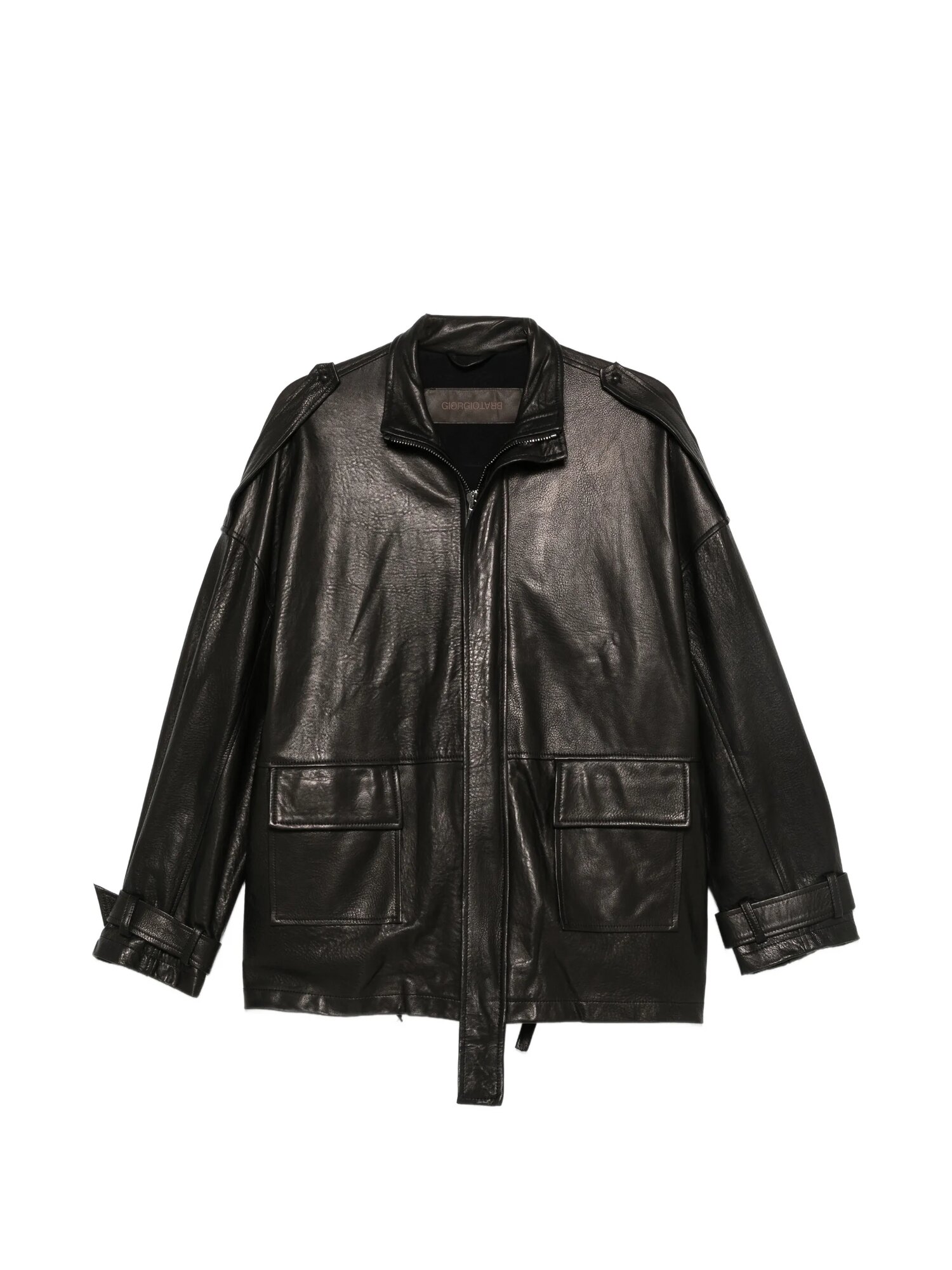 Куртка Leather epaulette jacket