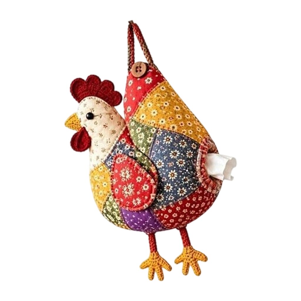 Fabric Patchwork Paper Holder Sewing Project, Animal Tissue Box Cover with Side Opening for Kitchen Home Decor