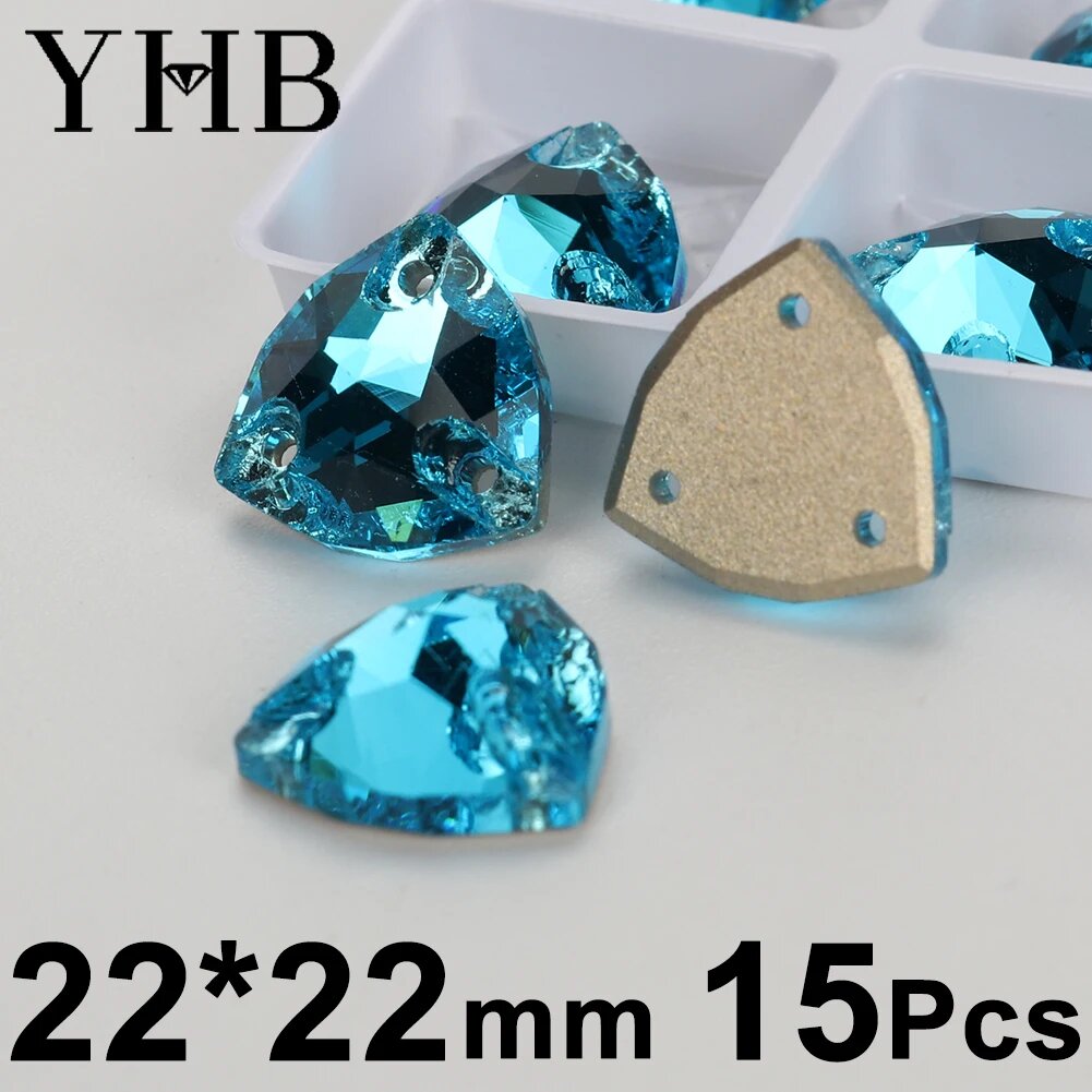 Стразы Rolivi Comsic Drop Glass Crystal AB YHB T202 Fat Triangle 22mm