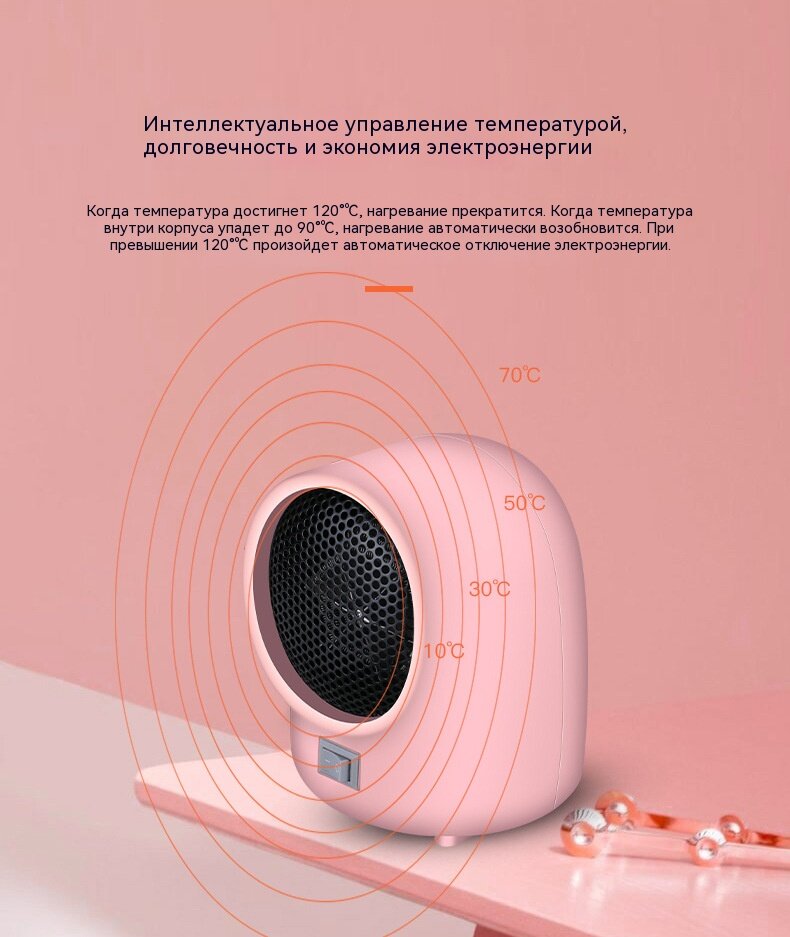 Мини-обогреватель настольный, керамический, 1.5 м, до 10 м², 3 варианта дизайна