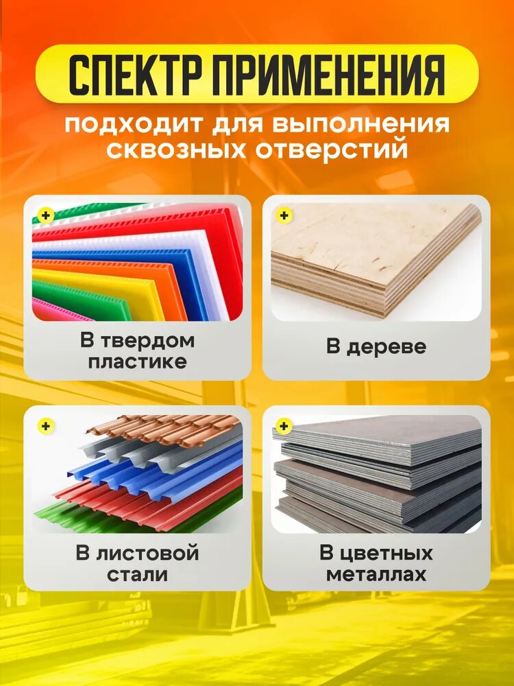 Набор ступенчатых сверл с титановым покрытием, 4-32 мм, спираль Левиса, HSS, 3 шт. — фото 1