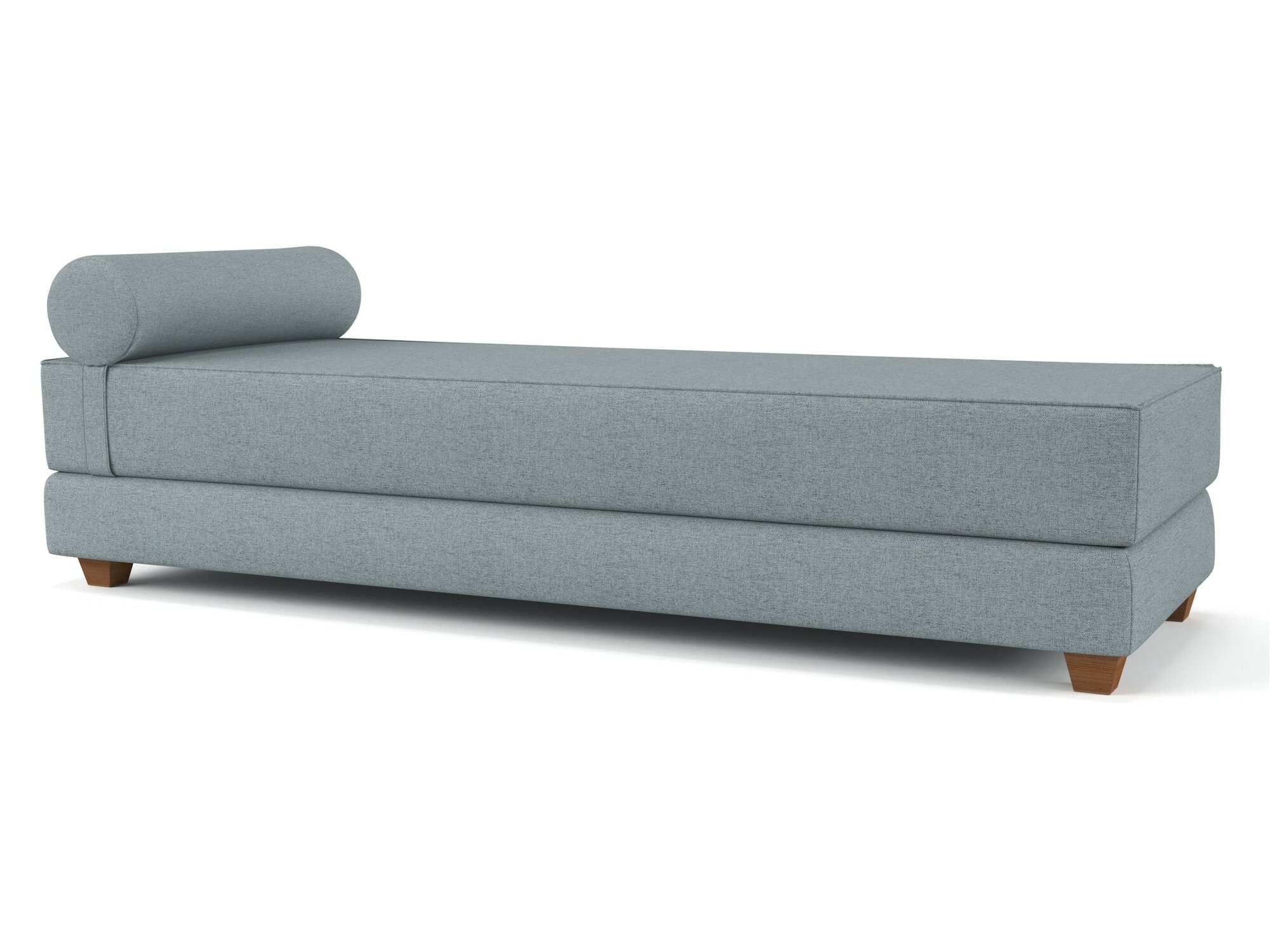 Кушетка кровать Soft Element Руне серо - голубой, массив дерева, рогожка, современный стиль скандинавский лофт, на кухню, в прихожую, садовая на дачу