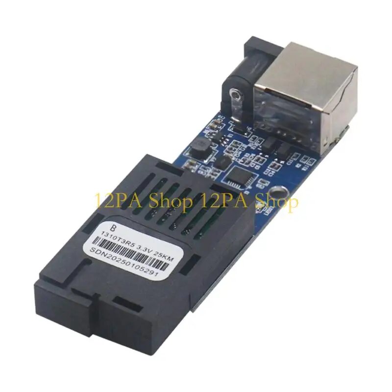 Медиаконвертер одномодового оптоволокна 12PA 1SC 1RJ45 20км B side