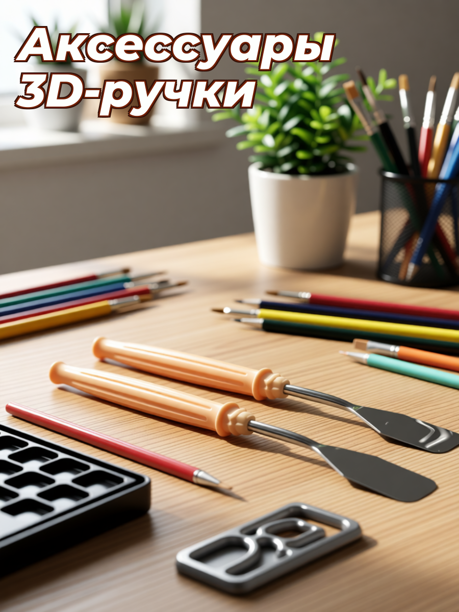 Лопатка Для 3D Ручки 2 Шт Изделие Многоцветное Размер 16.50X1.70X0.50Cm