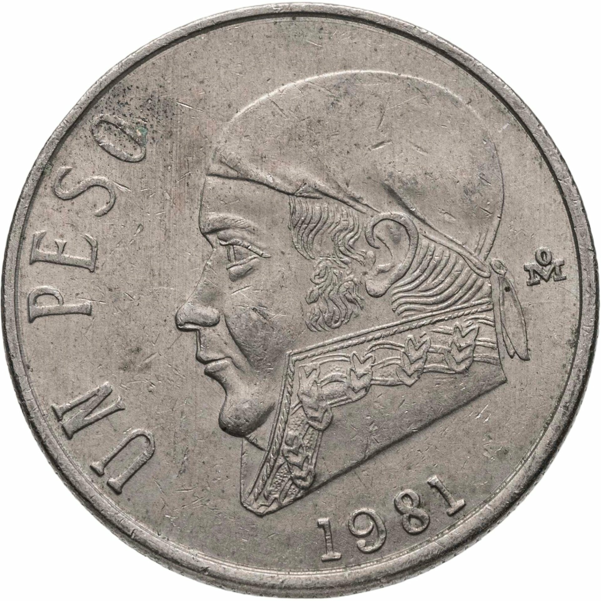 Мексика 1 песо peso 1981, Мельхиор медь-никель, в сохранности XF