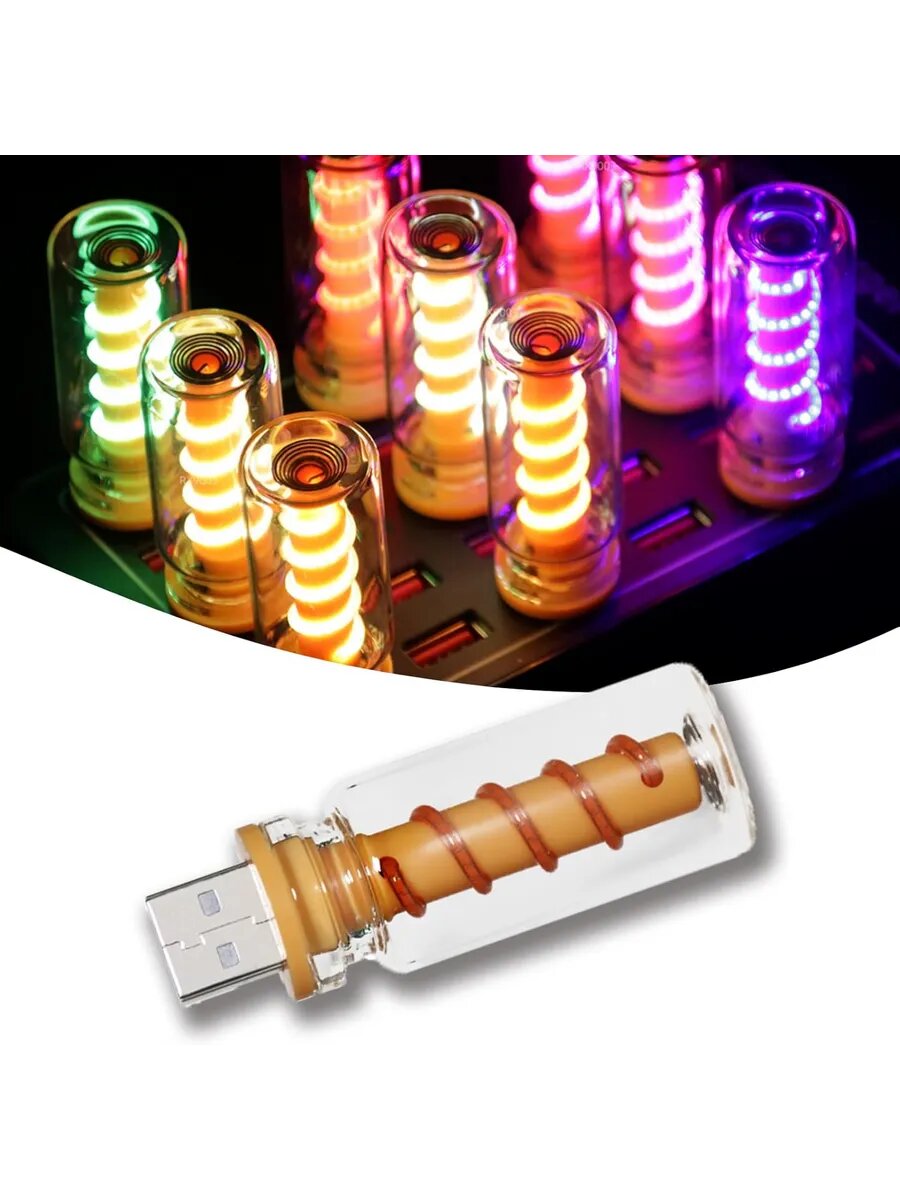 1 шт. Яркий и забавный USB-ночник. Размеры: 2,2x2,2x6,4 см.