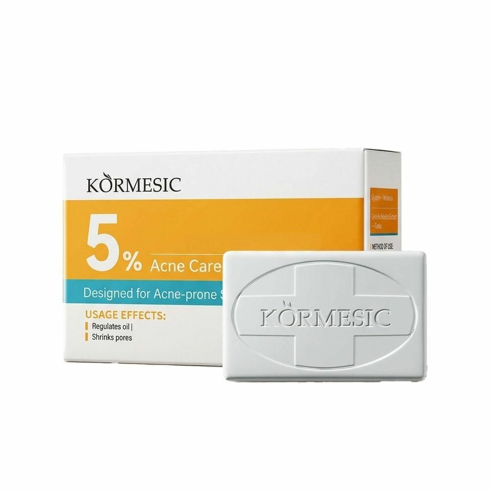 KORMESIC 5% Мыло для ухода от акне, контролирует жирность и очищает поры