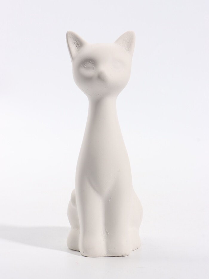 Фигурка декоративная «Кошка-Нефертити», неокрашенная, 6.5×18 см, белая