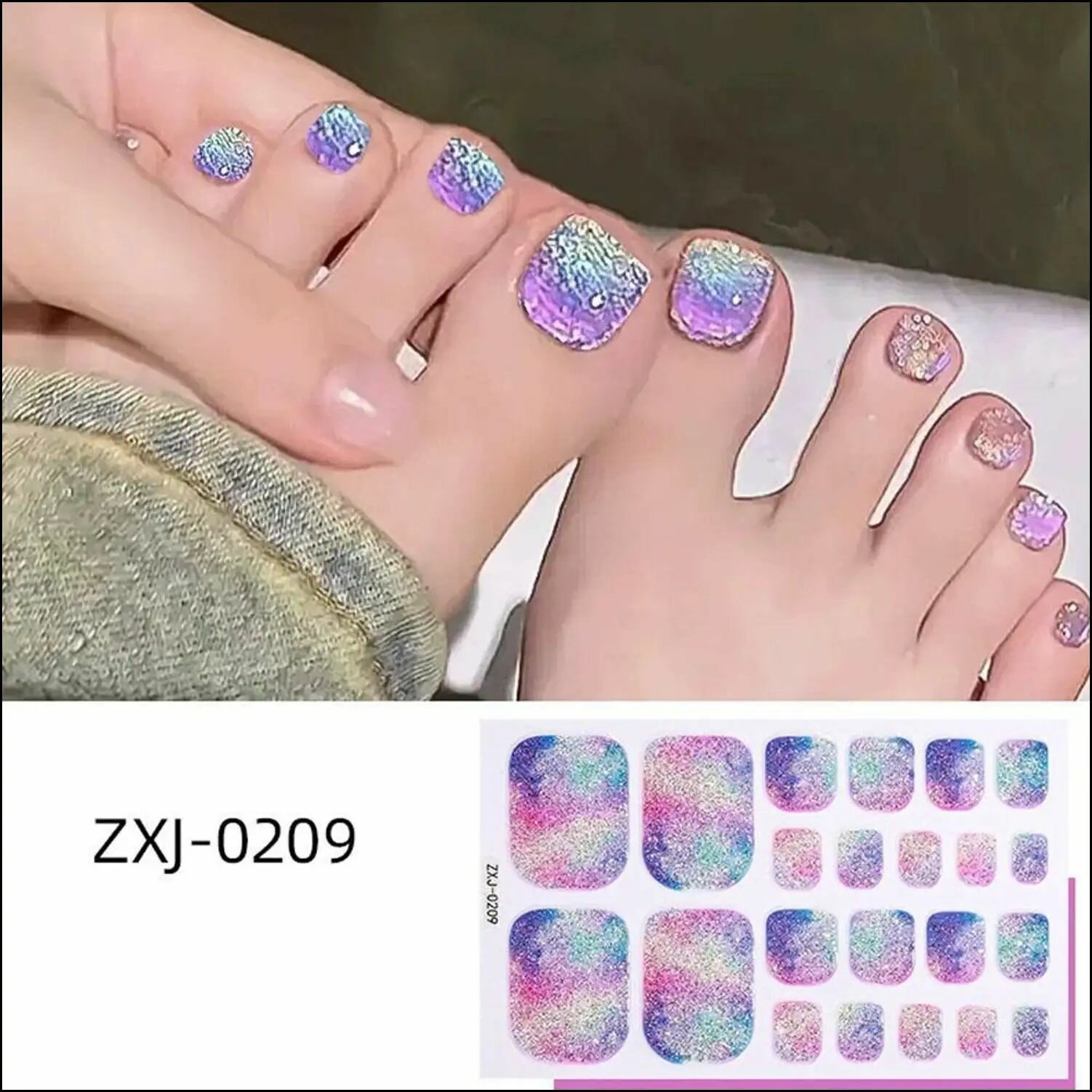 Эксклюзивные глянцевые стикеры для педикюра