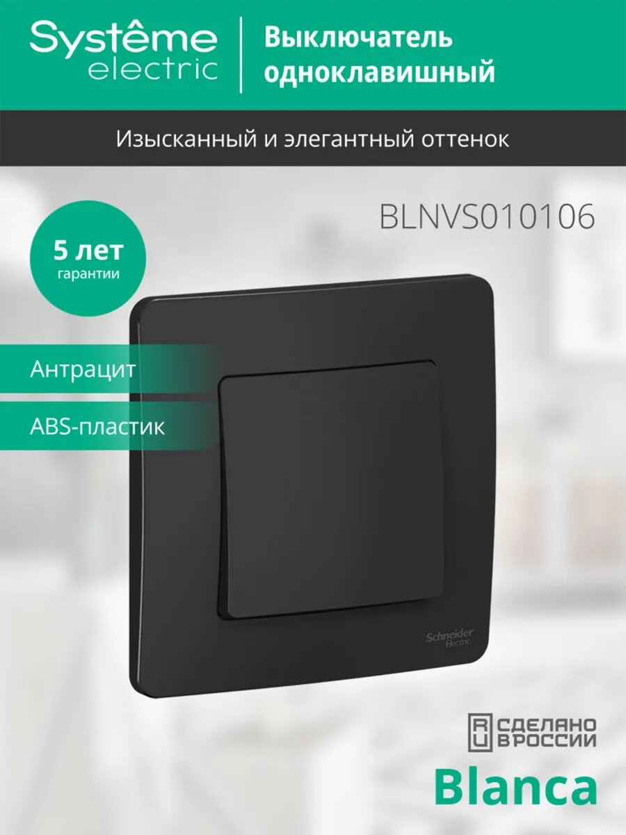 Скрытой установки одноклавишный выключатель, 10A