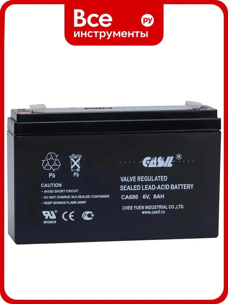 Аккумуляторная батарея CASIL CA680 6 В / 8 Ач 10601915