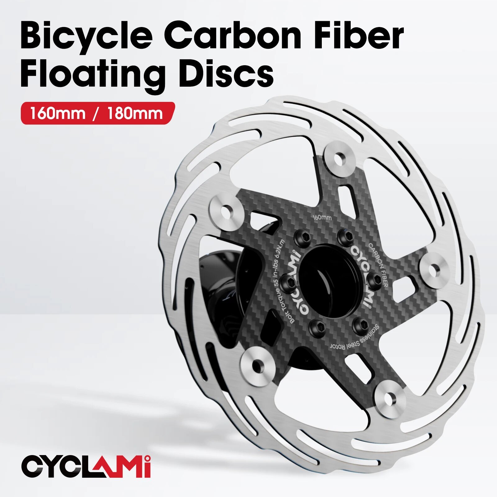 CYCLAMI Тормозной диск из углеродного волокна 160/180 мм 2PCS 180mm