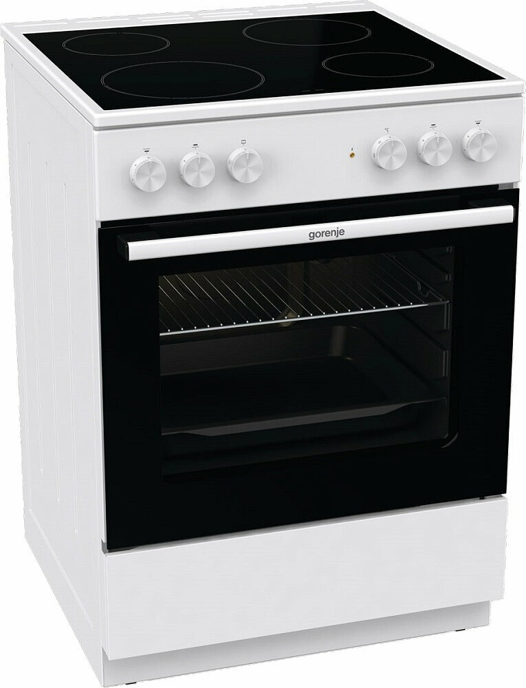 Электрическая плита Gorenje GEC6A11WG, стеклокерамика, Чехия, 60 см, белая