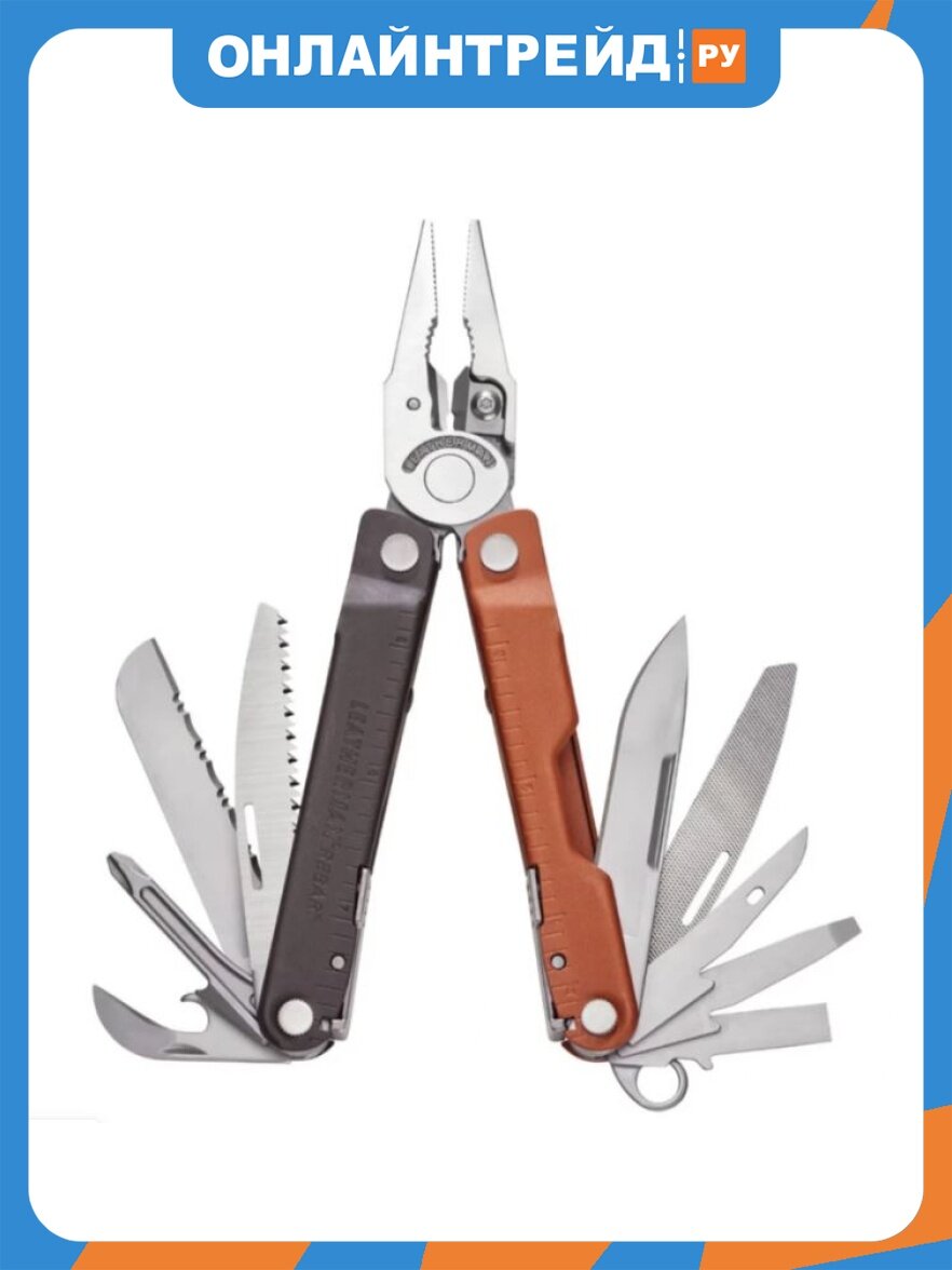 Мультитул Leatherman Rebar Burnt Sienna 17 инстр, 7,4/10,2 см, чехол нейлон
