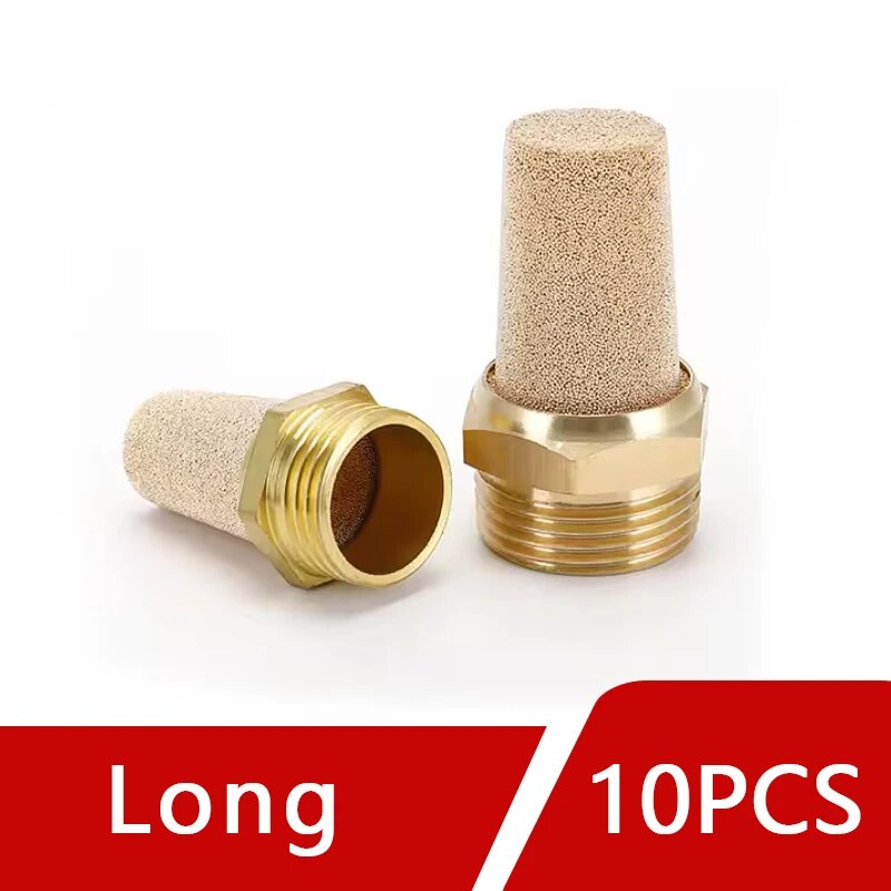 Пневматический глушитель BSL-M5 латунный 1/8-1/2 1l2 pouces, long 10pcs