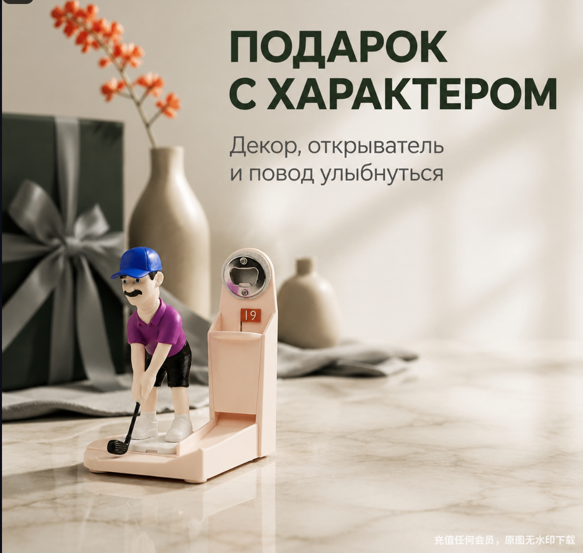 Оригинальный открывалка для пива в виде гольфиста, собирает крышки, декоративная фигурка для бара и стола дома