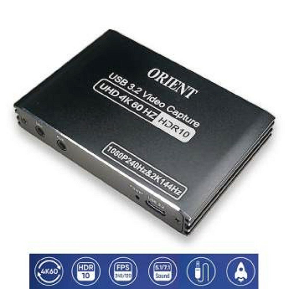 Конвертер сигнала ORIENT с 3.5 мм, USB Type-C на HDMI Для ноутбуков, Для настольных компьютеров