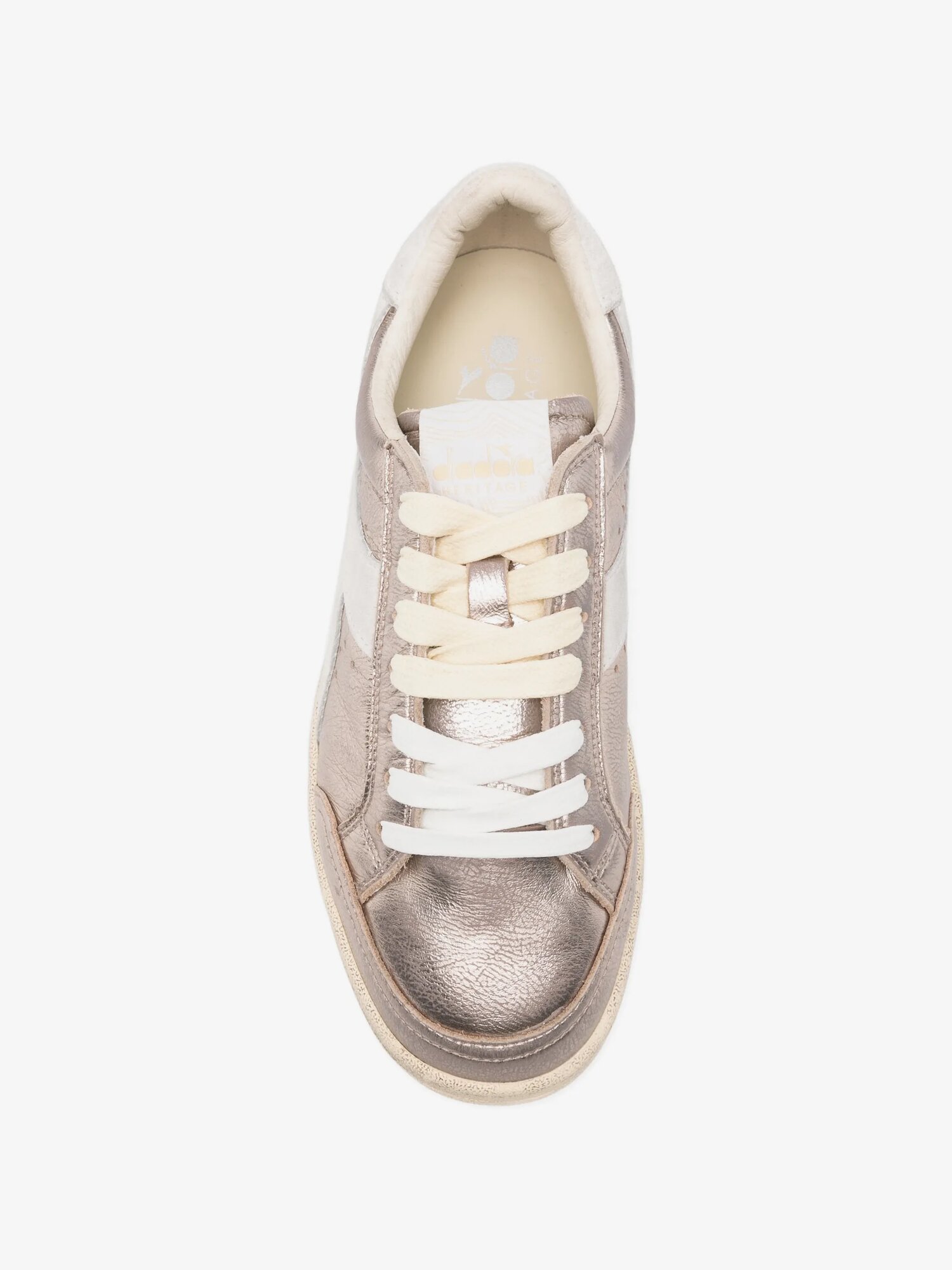 Кроссовки Diadora Metallic-effect leather sneakers, размер 5 — фото 1