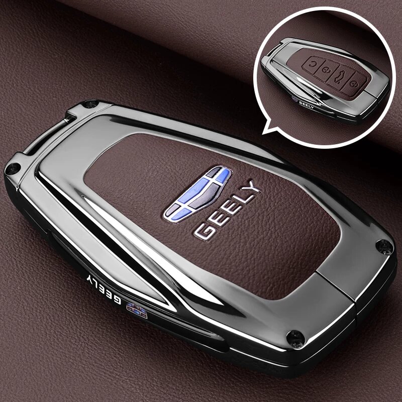 Кейс для ключей Geely Star Ray L 2024/2025 модель одинарная оболочка без крючка, цвет Рыцарь Коричневый для мужчин