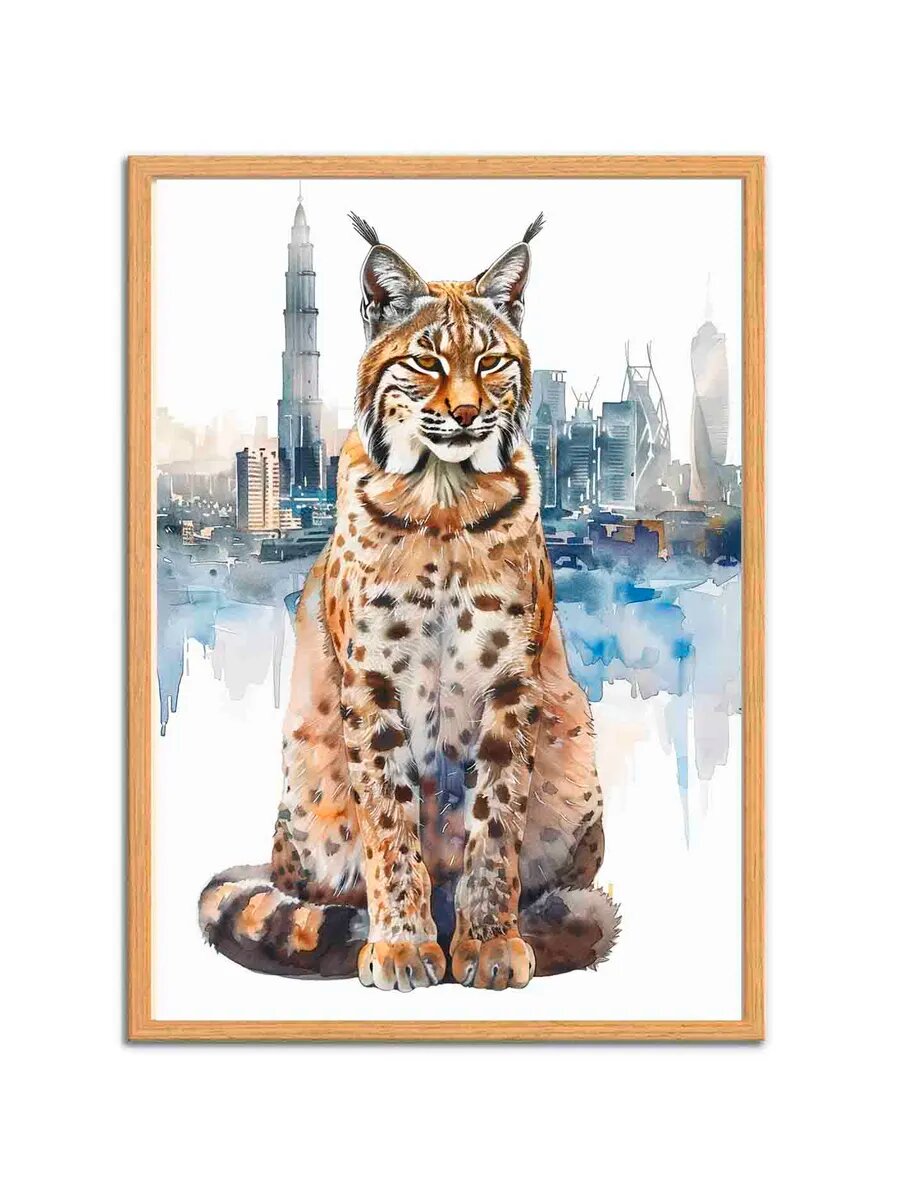 Рысь- Животная йога 1, Плакат 30x42см