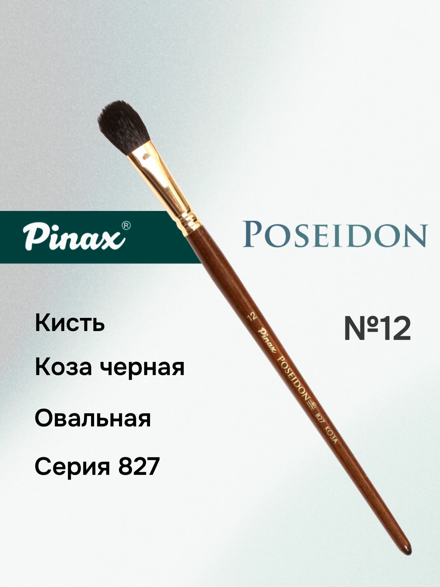 Кисть Pinax "Poseidon" Коза черная овальная №12