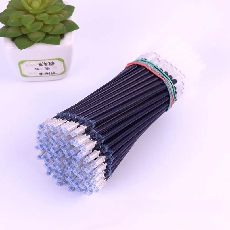 Гелевые стержни для ручек hopk, 100 шт, черный, синий, Синий, 0.5mm Bullet tip, 100Pcs blue set