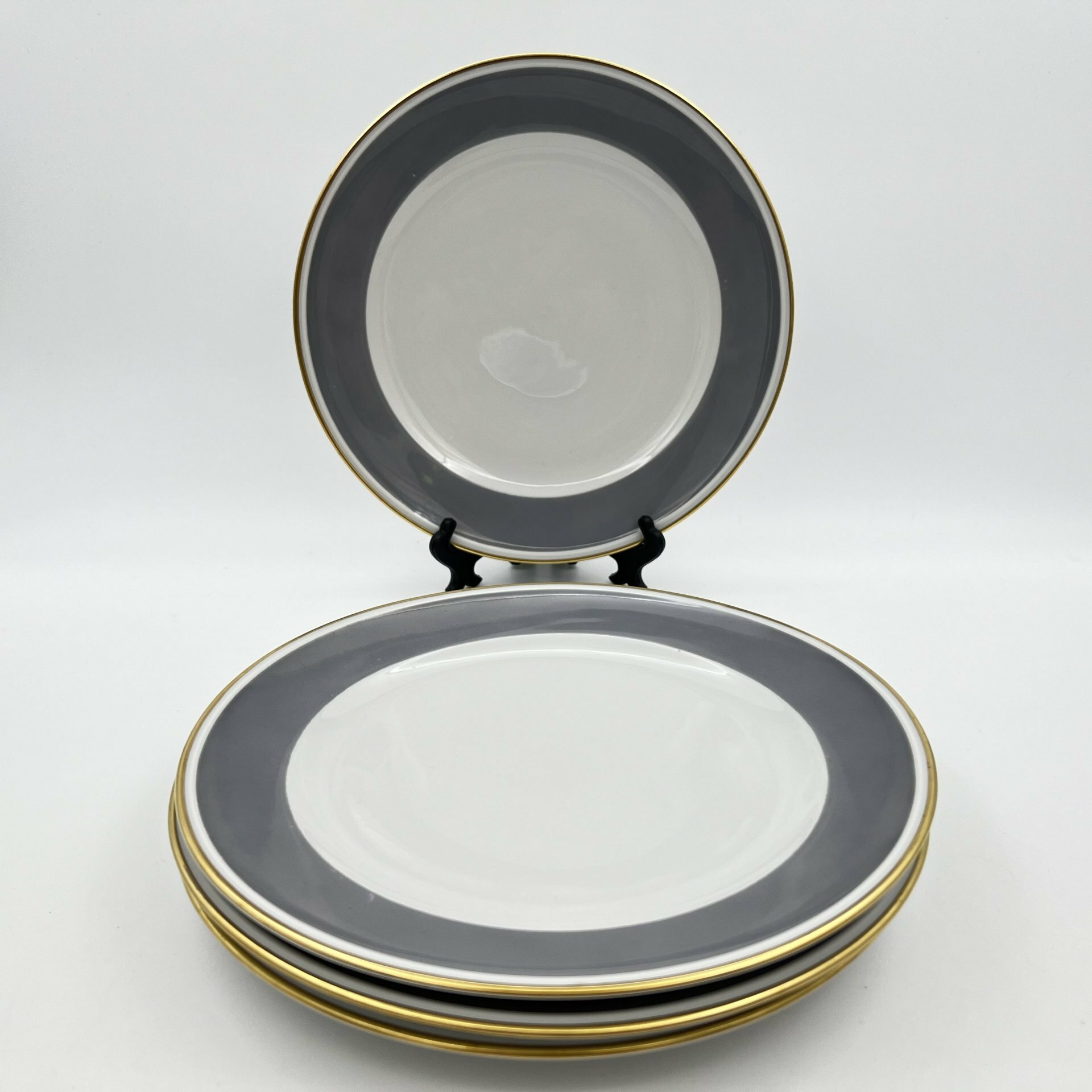 Набор из 4 десертных (пирожковых) тарелок, Weimar Porzellan (Веймарский фарфор), фарфор