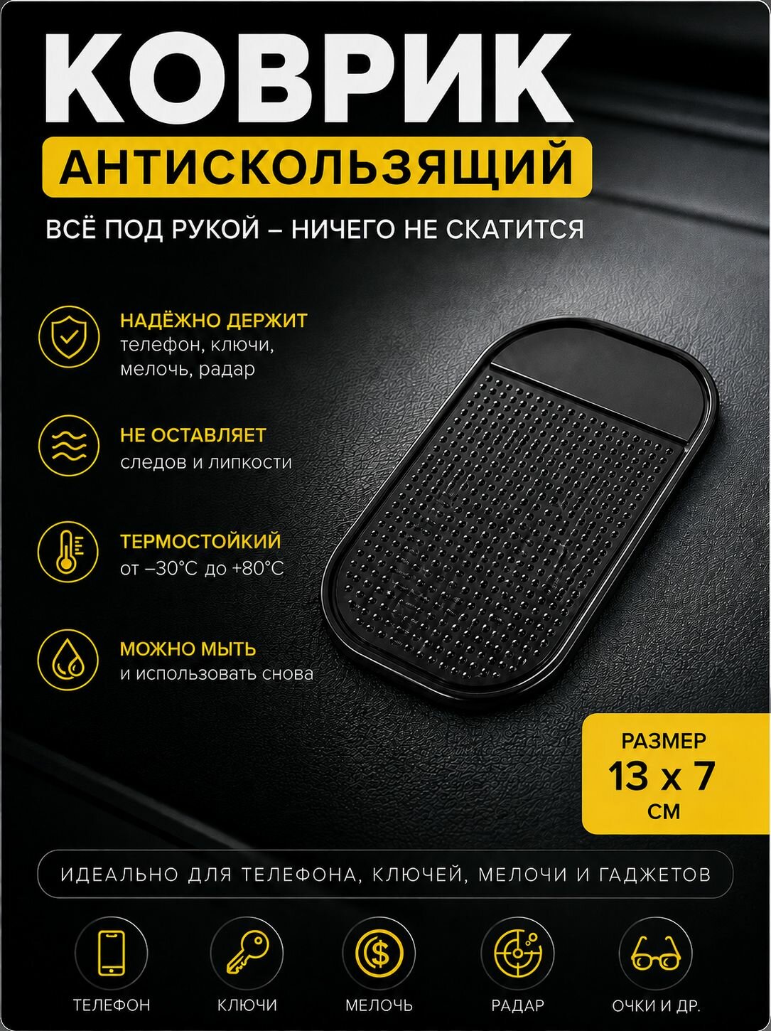 Коврик для телефона и других аксессуаров в машину