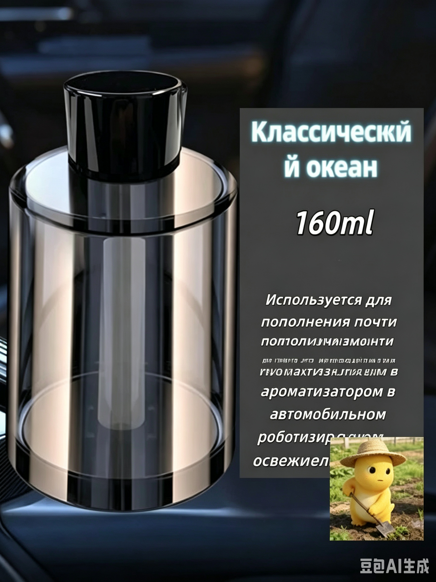 Жидкий ароматизатор для авто 160 мл Классический океан, refill для робота-освежителя воздуха, без спирта
