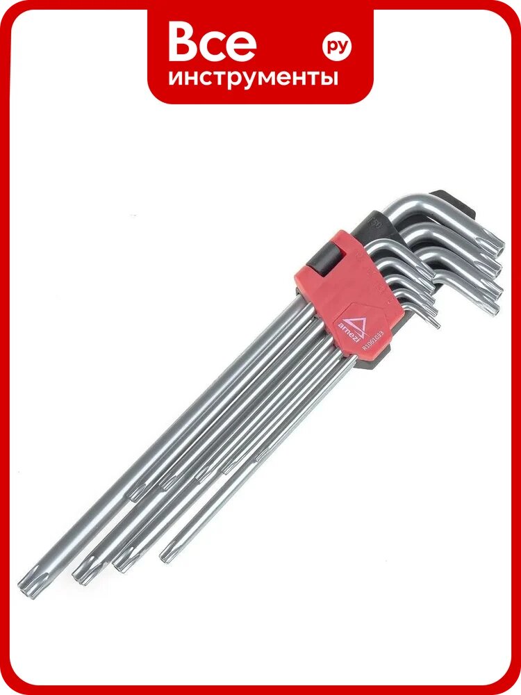 Набор имбусовых ключей ARNEZI Torx с отверстием 9 предметов, длинные R1061033