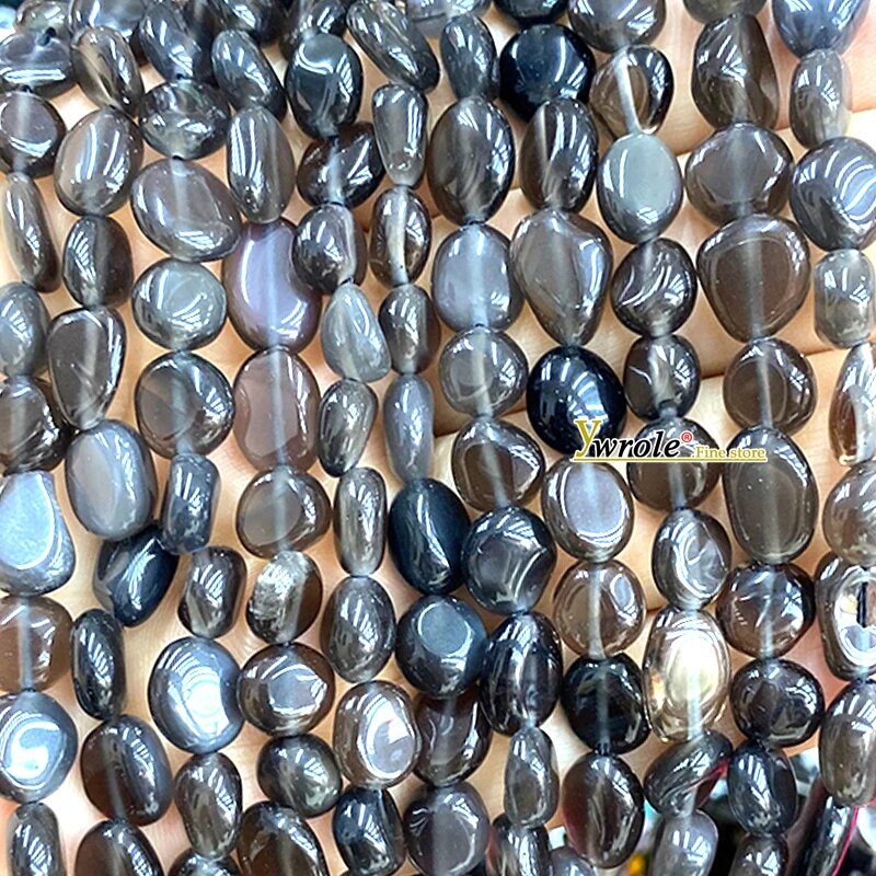 Бусины из черного обсидиана Ice obsidian 8x10 мм
