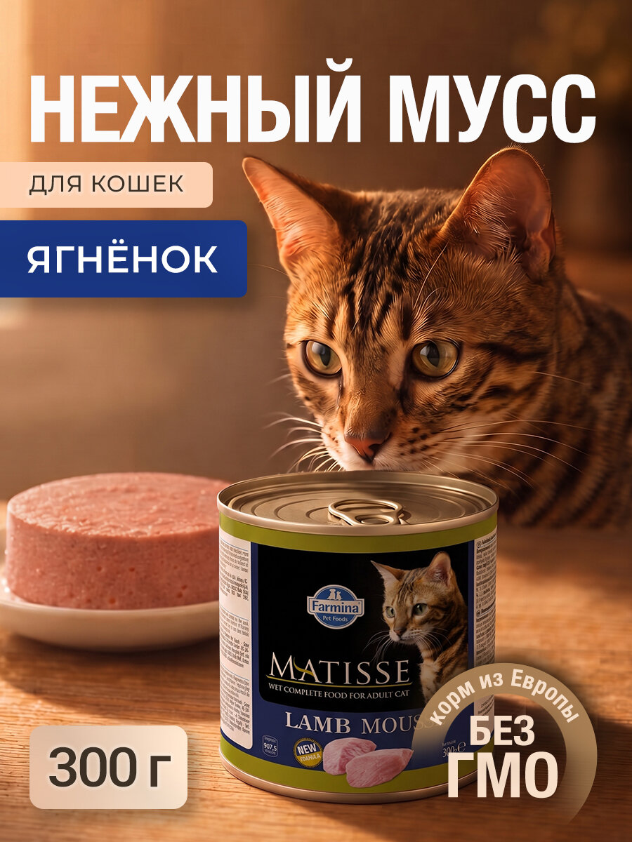 Консервы Farmina "Matisse", с ягненком для взрослых кошек, 300 гр