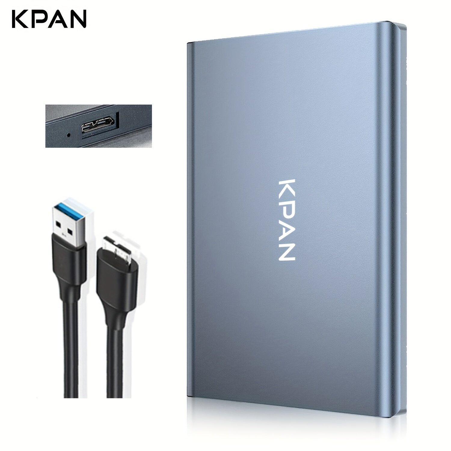 Внешний портативный жесткий диск 500 ГБ, USB 3.0, 2.5 дюйма, серый