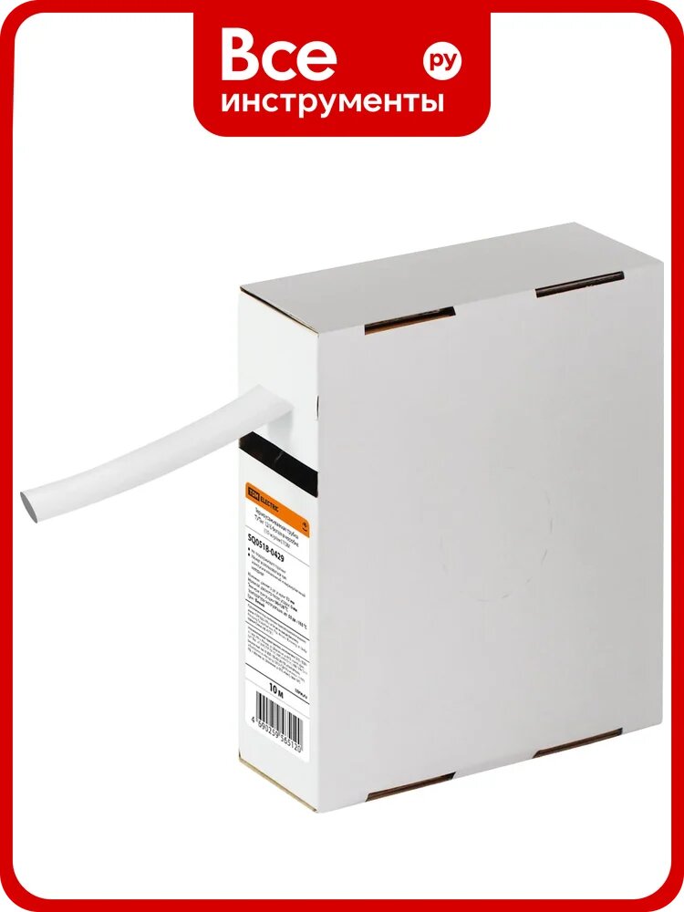 Термоусаживаемая трубка TDM ELECTRIC ТУТнг 12/6 белая в коробке (10 м/упак) SQ0518-0429