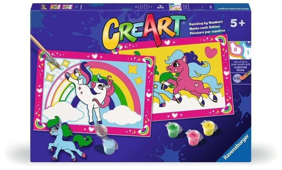 Набор для рисования Ravensburger CreArt Fairy Ponies, роспись по номерам, 30 x 18 см, для детей