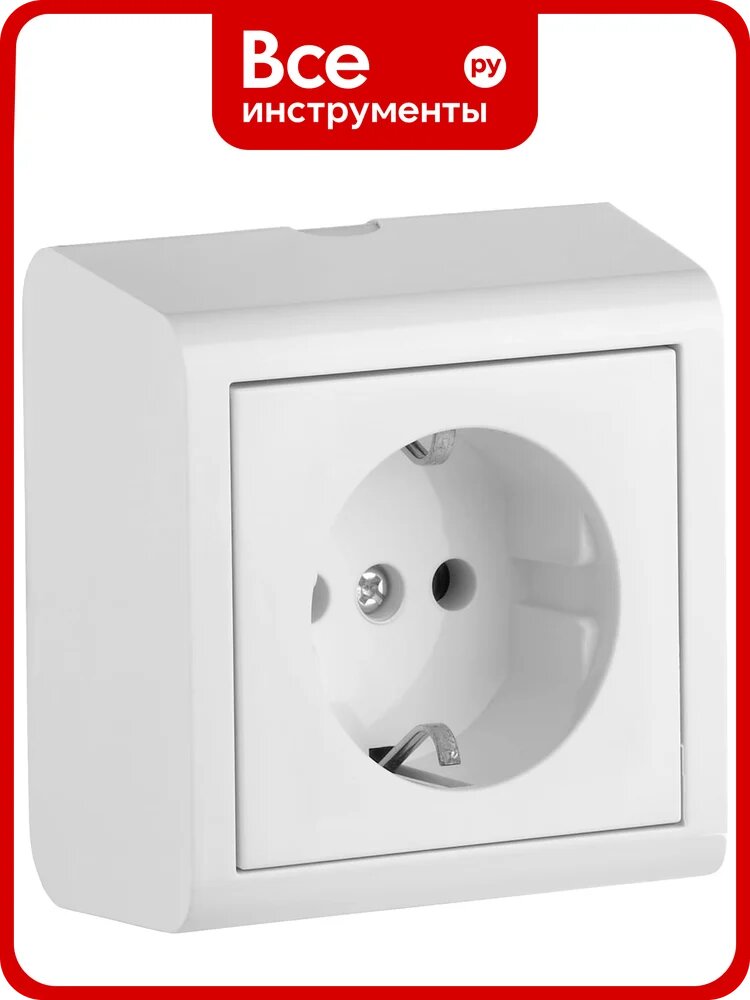 Розетка с заземлением Ovivo NIVO, ОУ, белый, 402-010000-217