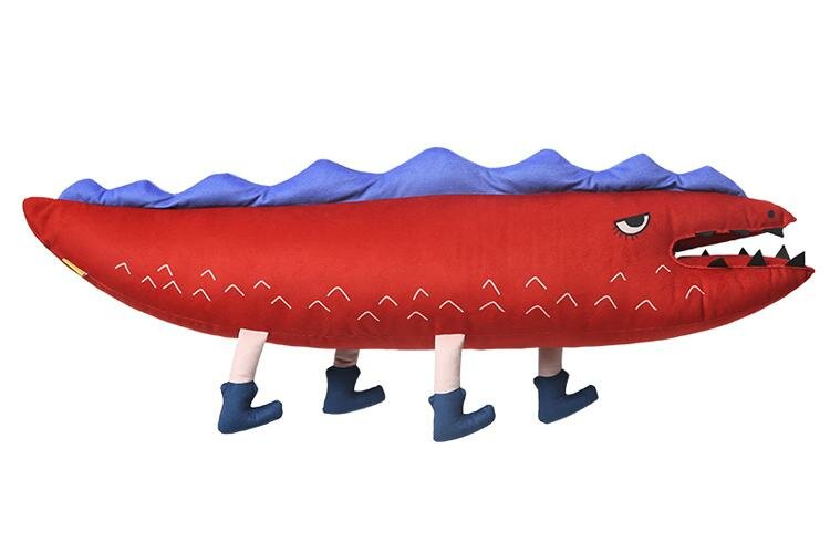 Плюшевая игрушка унисекс CARINONO x CARI HOME Strange Friend Collection, Красный Крокодил, 42CM EU