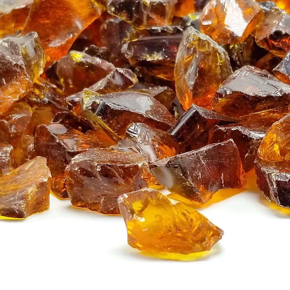 Декоративный камень из янтарного стекла