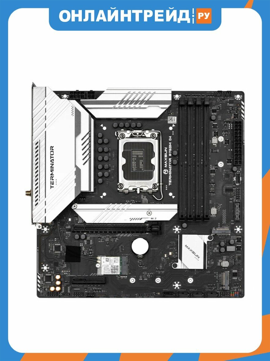 Материнская плата Maxsun MS-Terminator B760M D4 WIFI V2 (LGA1700, mATX)