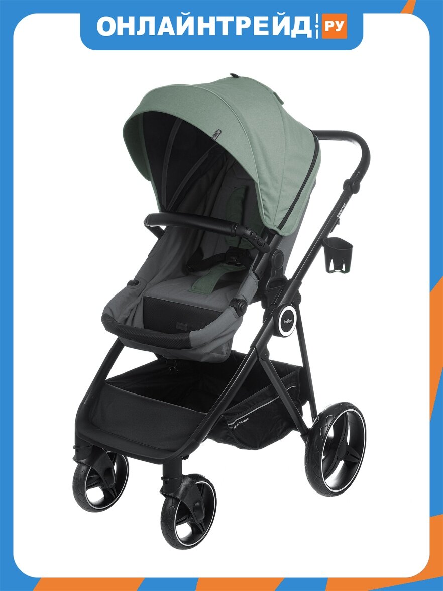 Коляска 2 в 1 Indigo H77 SHUTTLE оливково-серый
