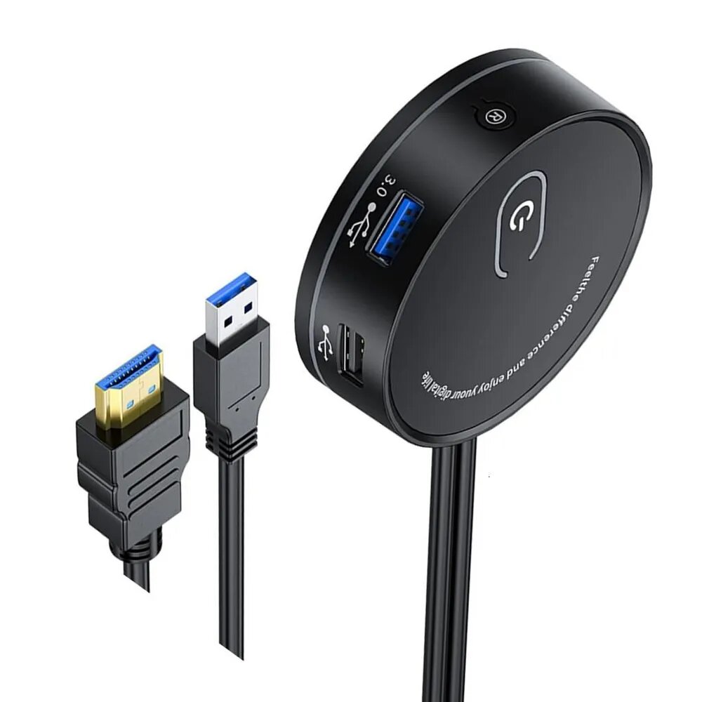 Кнопка включения ПК с USB-портом, Черный - Нет внешнего звука