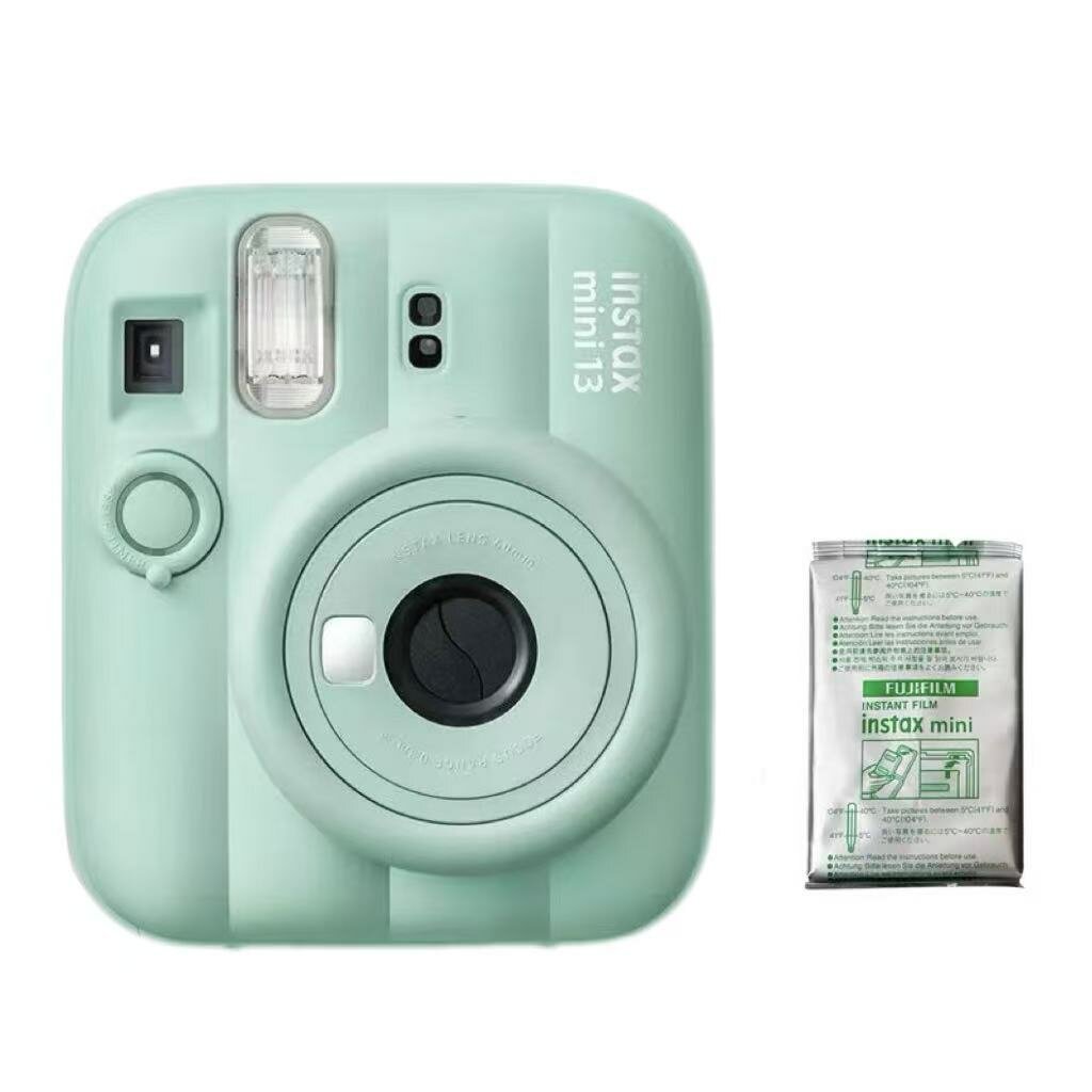 Фотокамера Fujifilm instax mini 13, моментальная печать, новый - зеленый цвет(В комплекте 10 листов фотобумаги)