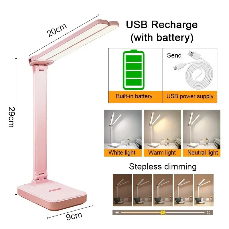 LED Настольная лампа Recharge-pink, Розовый