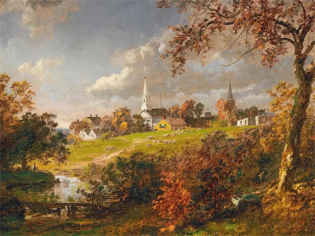 Печать на холсте "Скандинавский осенний пейзаж" 20, 40x60cm