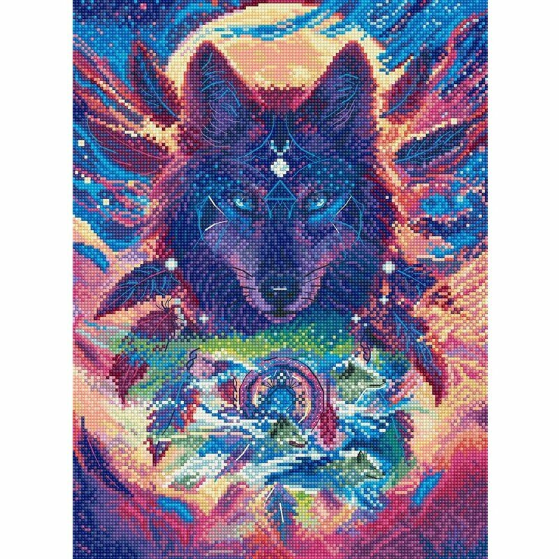 Набор для вышивания LetiStitch #L9976 Волчья магия, Счетный крест, 21 x 29 см