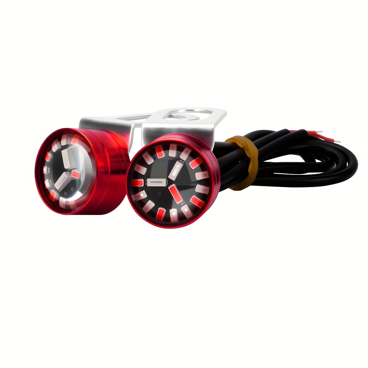 2 шт. Зеркальные светодиодные лампы RGB 12V с красным корпусом для тюнинга мотоцикла