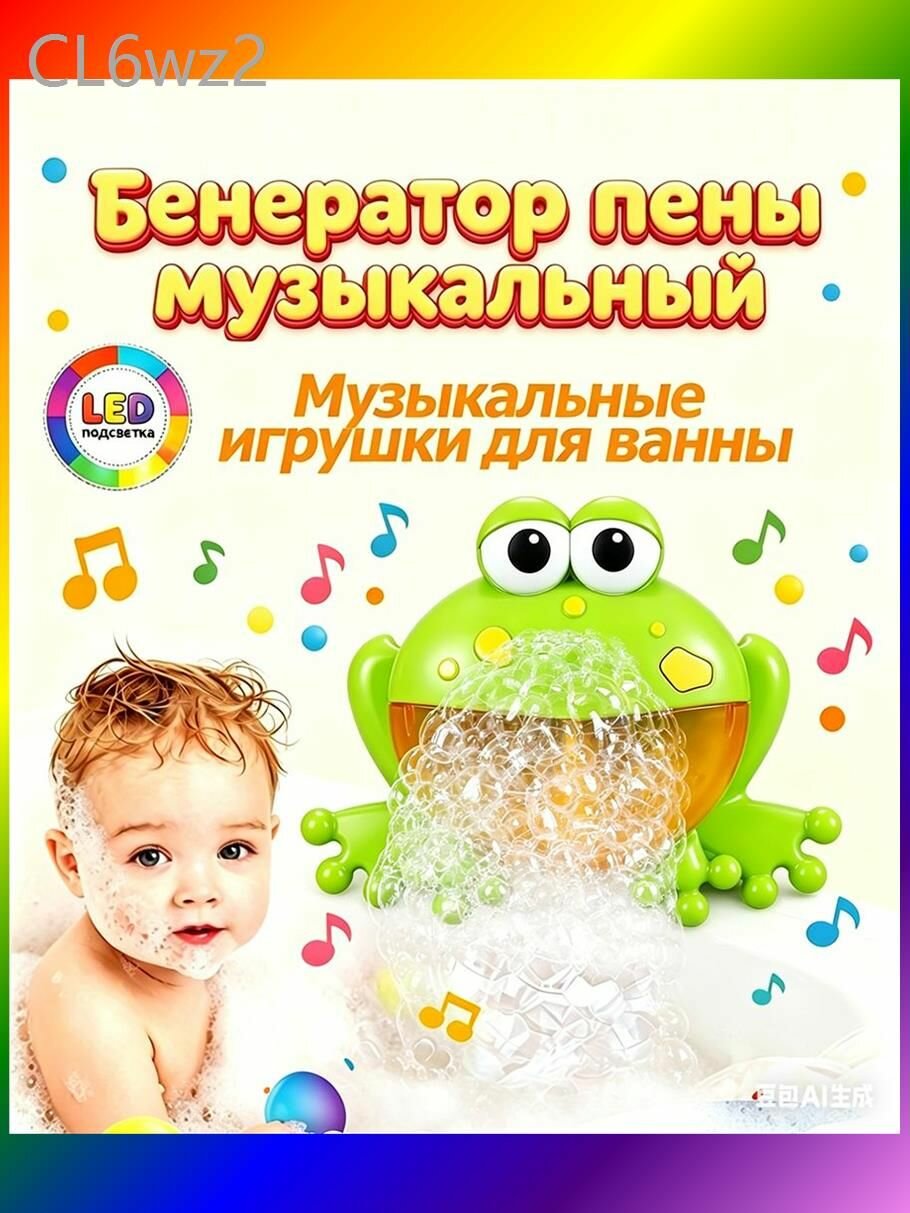 Игрушка для ванной Крабик музыкальный генератор пены, цвет красный / Детская игрушка для купания с мыльными пузырями / Интерактивный Пенный генератор для ванной со звуковыми эффектами музыкальная игрушка для купания пенообразователь детская