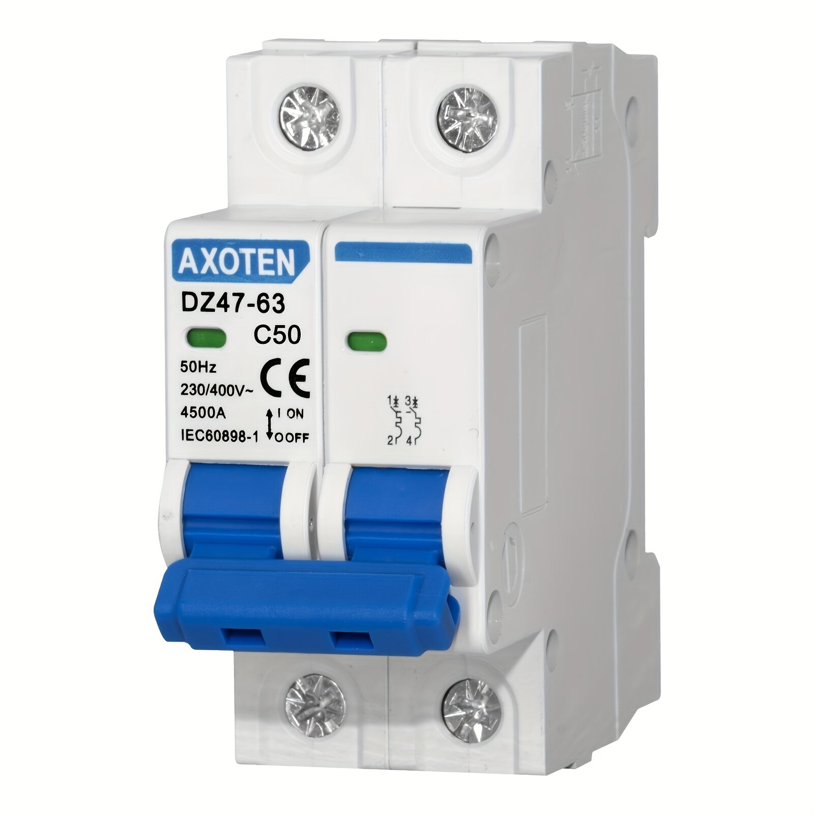 Автоматический выключатель DZ47-63 2P 50A AC 230/400V, миниатюрный, для DIN-рейки