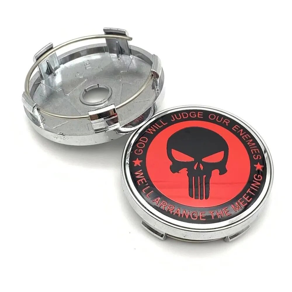 Колпачки заглушки на литые диски Punisher / Каратель 60/56/10 мм, 4 шт.